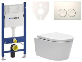 Cenově zvýhodněný závěsný WC set Geberit do lehkých stěn / předstěnová montáž+ WC SAT Brevis SIKOGES7W1
