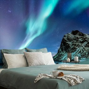 Fototapeta polární záře v Norsku - 450x300 cm