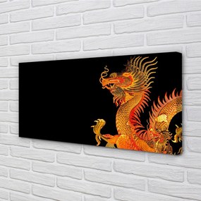 Obrazy na plátně Japonský zlatý drak 120x60 cm