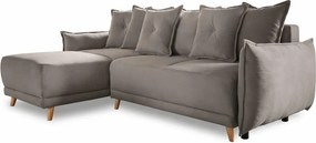 Světle hnědá manšestrová rozkládací rohová pohovka (variabilní) Lazy Lukka – Miuform