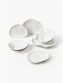 Sada porcelánového nádobí v organickém tvaru Joana, pro 4 osoby (12 dílů)
