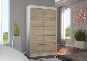 ADRK Šatní skříň posuvná BENISSO W-S 120, dub sonoma/bílá