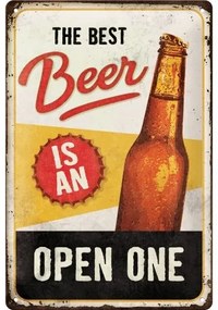 Postershop Plechová cedule: The Best Beer is an Open One - 20x30 cm