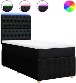 Box spring postel s matrací černá 90x200 cm textil 3294248