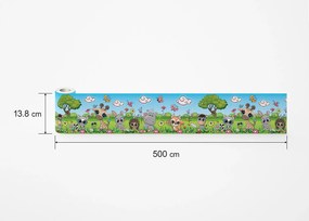 Dětská samolepící bordura na zeď Zvířata | 5 m x 13.8 cm | DWBD8011