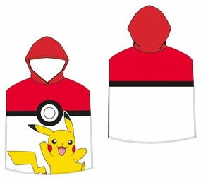 Dětské pončo Pokémon Pokéball a Pikachu, 50 x 115 cm