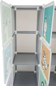 Tempo Kondela Dětská modulární skříň, šedá / dětský vzor, BIARO
