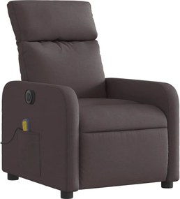 Elektrické masážní polohovací křeslo tmavě hnědé textil 3206695