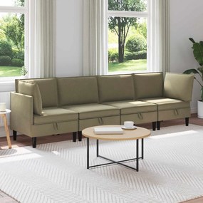 Sada nábytku do obývacího pokoje 4 ks Khaki Textil 3413794