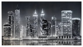 TP10019803 PVC obkladové 3D panely GRACE Město Dubai černobílé