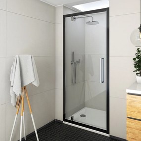 Roth EXCLUSIVE LINE ECDO1N Jednokřídlé sprchové dveře pro instalaci do niky 80 cm Profil: Lesk, Sklo: Hladké čiré