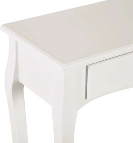 HOMCOM Konferenční Stolek s Úložným Prostorem do Obývacího Pokoj a Předsíně s Šuplíky a Policí Elegantní Design 100x33x75cm Bílý Lesklý Dřevěný