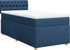 Box spring postel s matrací modrá 90x190 cm textil 3288848