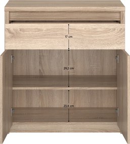 Komoda 2D1S, dub sonoma, NORTY TYP 9