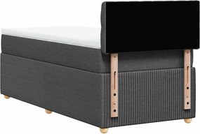 Box spring postel s matrací tmavě šedá 90x200 cm textil 3287347