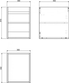 Mexen Box-A, závěsná skříňka 35 cm, šedá matná, 91AX1-0350-470-1-62