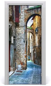 Fototapeta samolepící na dveře italské uličky 75x205 cm