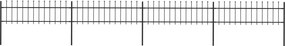 vidaXL Zahradní plot s hroty ocelový 6,8 x 0,6 m černý [277596]