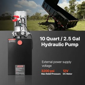 Hydraulický agregát 10 l, Maximální přetlak 22 MPa a průtok 3,4 l/min VEVOR