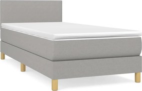 Box spring postel s matrací světle šedá 80 x 200 cm textil 3140409