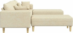 Pohovka 3 ks Krémová textil 3335168