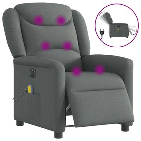 Elektrické masážní polohovací křeslo tmavě šedé textil 3303185