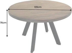 Kulatý jídelní stůl Thunder 120 cm hnědé mango