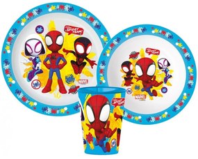 Sada plastového nádobí pro děti - motiv Small Spiderman Team s kelímkem - 3 díly