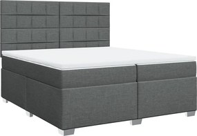 Box spring postel s matrací tmavě šedá 200x200 cm textil 3292896