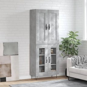 Skříň highboard betonově šedá 69,5x34x180 cm kompozitní dřevo