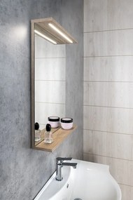 Aqualine Korin Strip zrcadlo s led osvětlením 50 x 70 x 12 cm dub platin hnědá KO995S