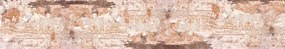 DIMEX | Fototapeta do kuchyně Fragment stěny s trhlinami KI-350-265 | 350 x 60 cm | bílá, šedá, hnědá