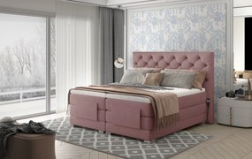 Box spring postel Clif 180x200, růžová, elektrické polohování