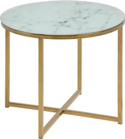 ACTONA Kulatý odkládací stolek ALISMA bílý ⌀50 cm