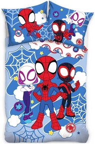 Mikroplyšové ložní povlečení Spidey a jeho úžasní přátelé - 70 x 90 cm + 140 x 200 cm, zapínání na zip