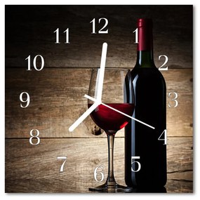 Nástenné skleněné hodiny víno