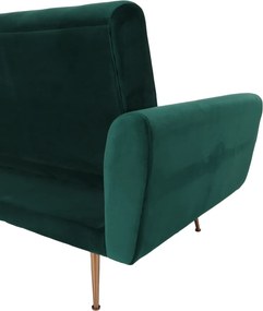 Rozkládací pohovka, smaragdová Velvet látka, FASTA