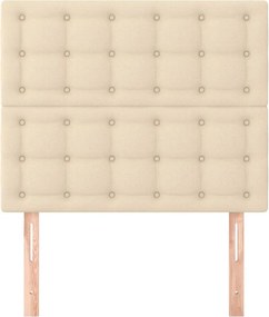 Čelo postele krémové 90x5x118/128 cm látkové 3116753