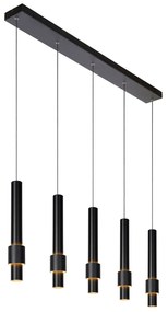 Lucide 24402/30/30 závěsné LED svítidlo Margary černé, 5x4,2W, 2700K, 101cm