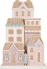 Dekorace perníkové městečko s cukrárnou Pattiserie Gingerbread house – 26*10*40 cm