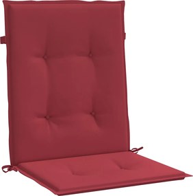 Podušky na židli nízké opěradlo 2 ks vínové 100x50x3 cm oxford 314140