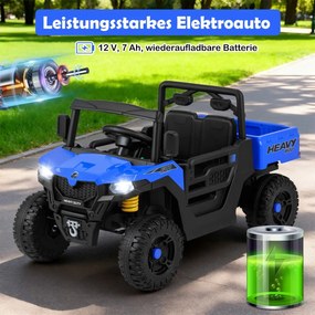 Costway Dětské elektrické autíčko s elektrickou sklápěcí korbou a dálkovým