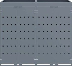 Úložný box na 2 popelnice Světle šedá 136 x 77,5 x 121,5 cm 3394748