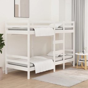 Patrová postel bílá 90 x 190 cm masivní borové dřevo,  3139840