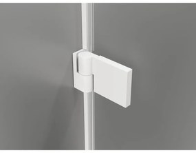Mexen Lunar-B, výklopný sprchový kout levý 100 x 70 cm, 8mm čiré sklo, bílý profil, 832-100-070-20-00-L