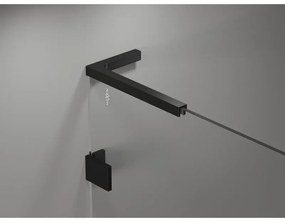 Mexen Lunar L sprchová stěna levá 70 x 200 cm, 8mm čiré sklo, černá matná, 830L-070-000-70-00-L
