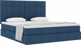Postel s úložným prostorem a matrací Modrá 180 x 200 cm textil 3371801
