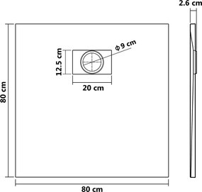 vidaXL Sprchová vanička SMC 80 x 80 cm [144776] Barva: Černá