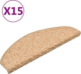 Schodové rohože 15 ks 65 x 21 x 4 cm zlaté, půlkulaté, velké 322379