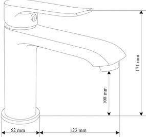 Mexen PECOS - umyvadlová baterie, Chromová, 72700-00